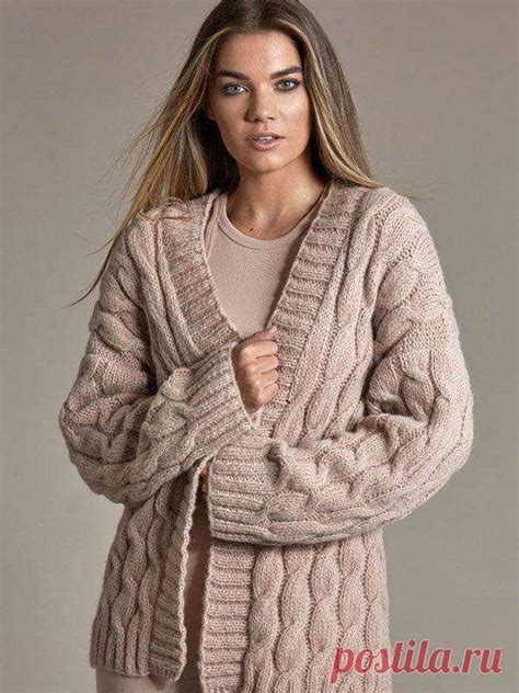 Кардиган с косами спицами Схемы вязания модели и узоры спицами Вязан мастер класс по вязанию