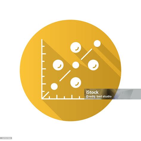 분산형 플롯 플랫 디자인 긴 그림자 문말 아이콘 스캐터그램 수학 다이어그램 정보의 표현 좌표면의 차트입니다 데이터 시각화 벡터