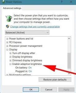 How To Disable Adaptive Brightness On Windows 10