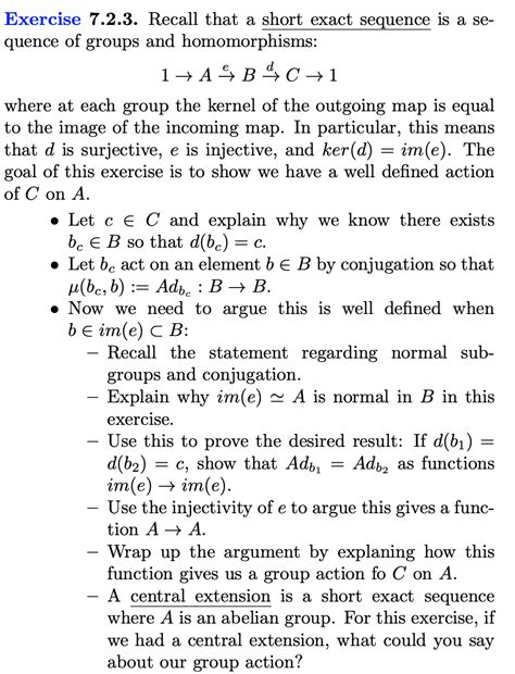 Solved Exercise 723 Recall That A Short Exact Sequence Is