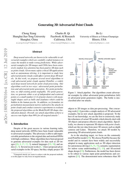 PDF Generating D Adversarial Point Clouds