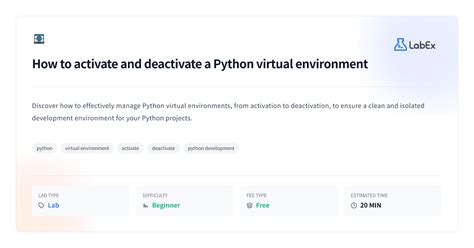 How To Activate And Deactivate A Python Virtual Environment Labex