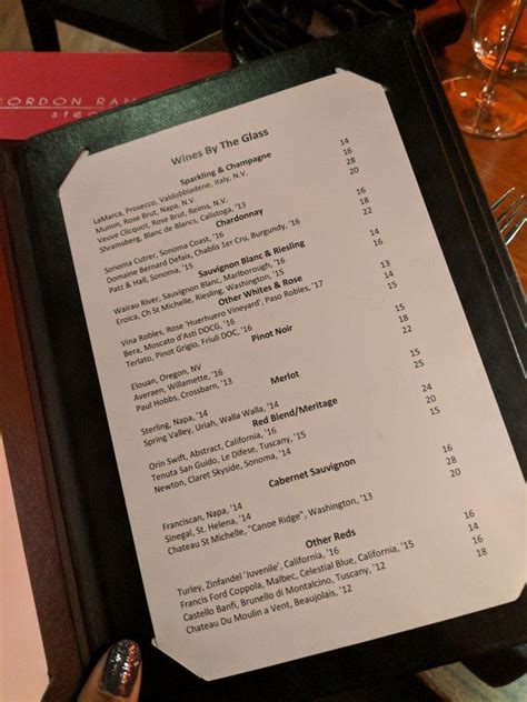 Menu At Gordon Ramsay Steak Steakhouse Atlantic City