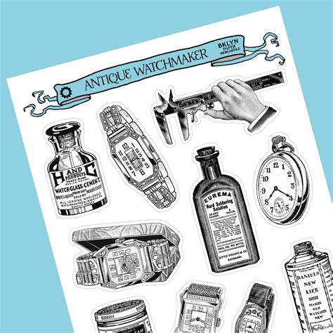 Watchmaker Stickers Set Of 24 Clock Stickers Vintage Watches