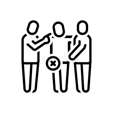 Black Line Icon For Dont Interrupt Intrude And Colleague Stock Vector