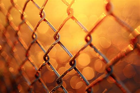 Close Up Of Chain Link Fence Generative Ai Stock Illustration Illustration Of Barrier