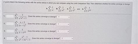 Solved Point Match The Following Series With The Chegg Com
