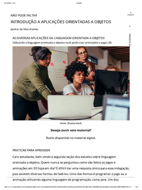 Linguagem Orientada A Objetos Cap 1 Seção 2 1 Pdf Linguagem De Programação Programas