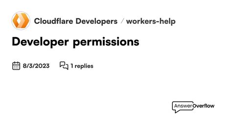 Developer Permissions Cloudflare Developers