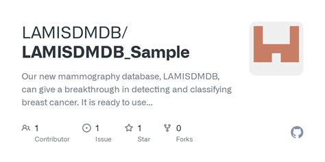 Github Lamisdmdblamisdmdbsample Our New Mammography Database