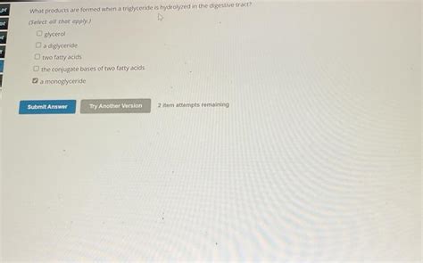 Solved Pt Pt Ot What Products Are Formed When A Triglyceride