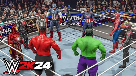 Best Marvel Characters Tag Team Elimination Match Wwe 2k24 Youtube