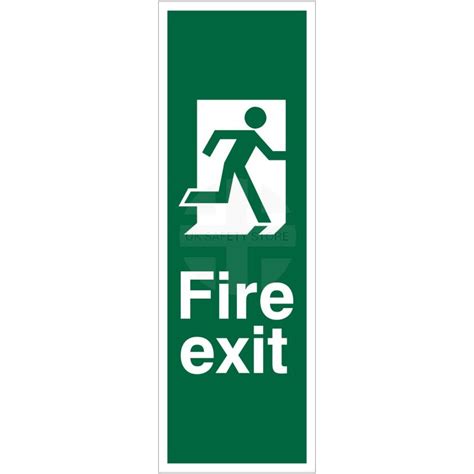 Portrait Fire Exit Running Man Right Sign UK Safety Store