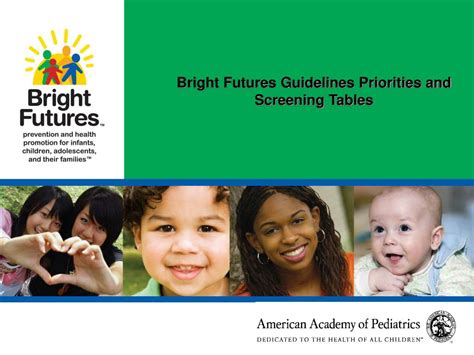 Ppt Bright Futures Guidelines Priorities And Screening Tables