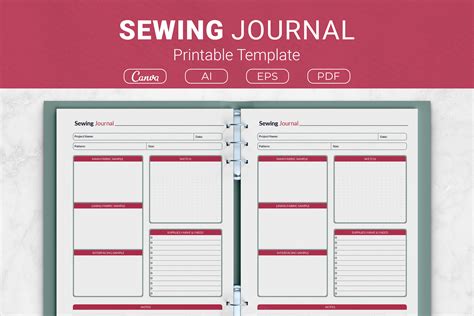 Sewing Journal Printable Template Graphic By Jundi · Creative Fabrica