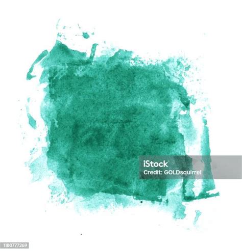 흰색 배경에 격리 된 불규칙한 가장자리가있는 더러운 흐린 녹색 수채화 스플래시 자발적인 미완성 고해상도 그림 벡터의 추상적 배경