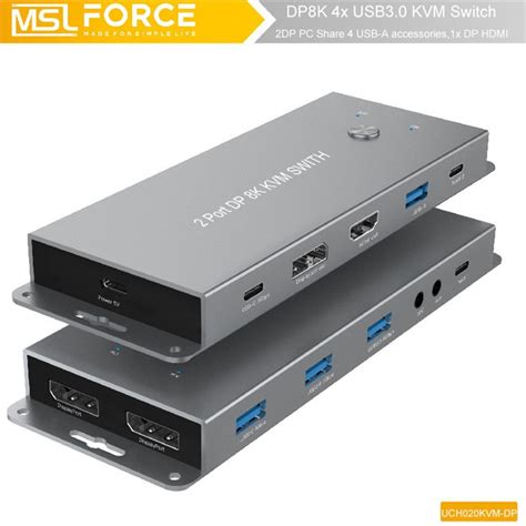 K K DisplayPort USB KVM Switch With USB HUB And Power Supply Factory Manufacturers