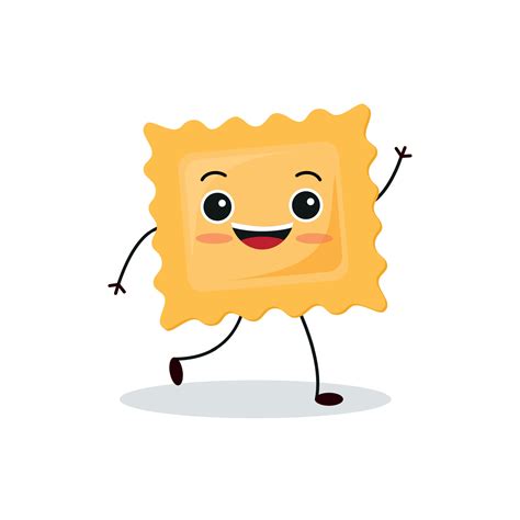 Pasta Characters Funny Noodles With Cute Faces Hands And Feet Comic Spaghetti Rigati And