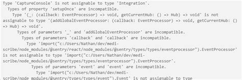 the captureconsole integration throws a typing error with sentryelectron · issue 8900