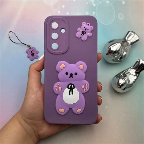 قاب گوشی Galaxy A54 5g سامسونگ سیلیکونی عروسکی برجسته بند آویز دار طرح