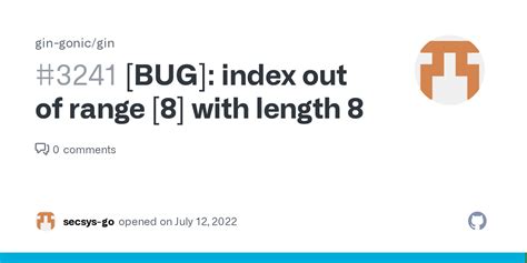 BUG Index Out Of Range With Length Issue Gin Gonic Gin GitHub