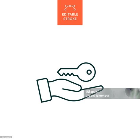 편집 가능한 획이 있는 집 라인 아이콘을 임대합니다 아이콘은 웹 디자인 모바일 앱 Ui Ux 및 Gui 디자인에 적합합니다 열쇠에 대한 스톡 벡터 아트 및 기타 이미지