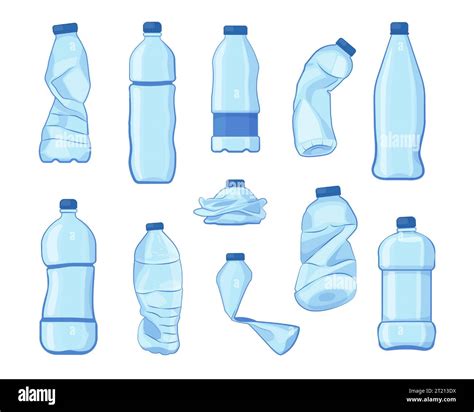 Crumpled Bottles Broken Plastic Bottles Crushed Empty Plastic Containers Recycle Garbage Eco