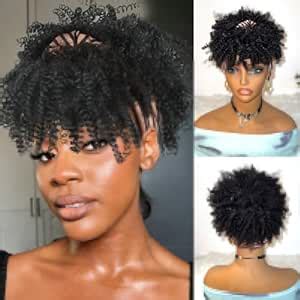 Mayouda Short Black Kinky Curly Headband Wig Afro Headband