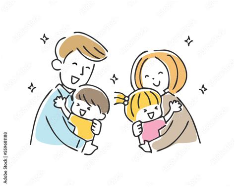 抱っこするパパとママ Stock Vector Adobe Stock