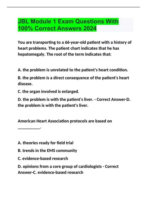 JBL Module Exam Questions With Correct Answers JBL Stuvia US