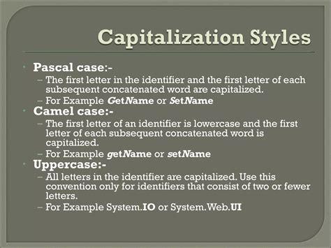 Naming Standards And Basic Rules In Net Coding Ppt Programming Languages Computing
