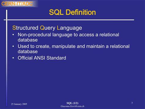 PPT Oracle Tutorials SQL Structured Query Language 1 2 PowerPoint