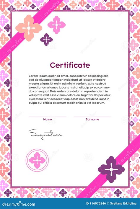 Vector Certificate Template Japanese Modern Style Beauty Salon Yoga