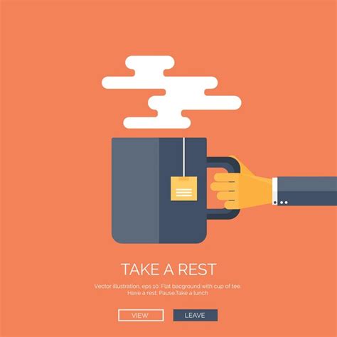 Premium Vector Vector Illustration Flat Background With Hand And Cup