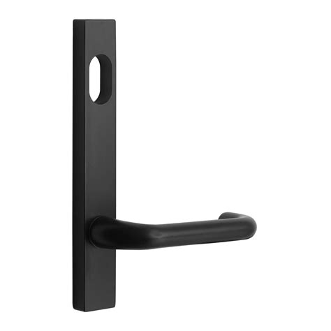 Mnc 90 Lever On Narrow Long Plate Matt Black External Lever Cylinder Hole Miles Nelson
