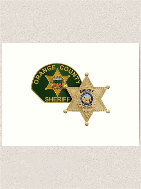 Orange County California Sheriff Art Print By Lawrencebaird Redbubble