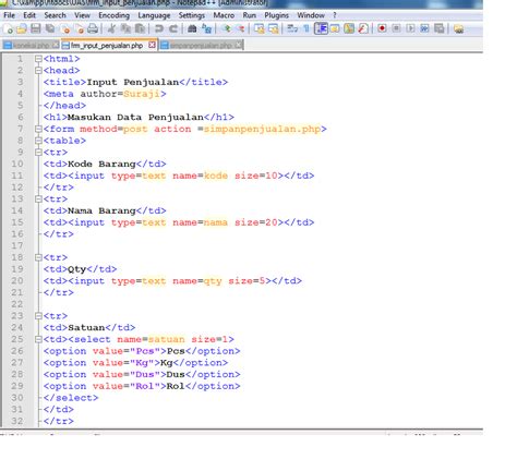 belajar php cara membuat form input penjualan di php part 1