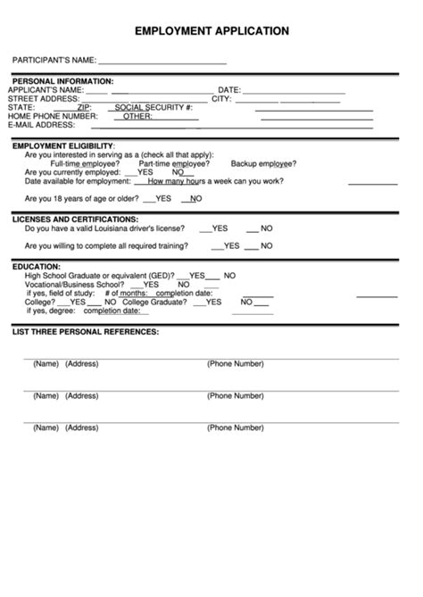 Form La Ocdd Ccw Employment Application Printable Pdf Download