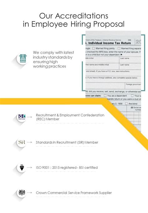 Our Accreditations In Employee Hiring Proposal One Pager Sample Example