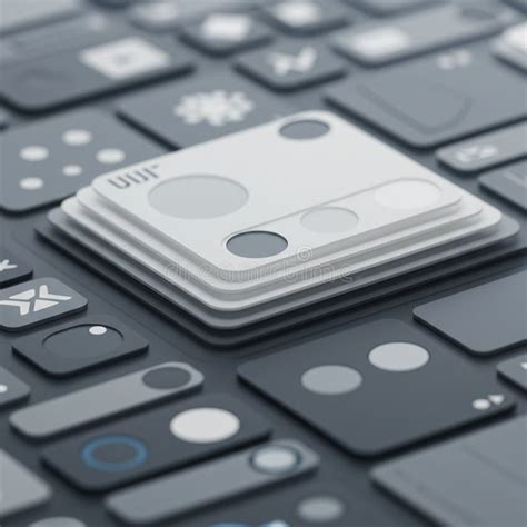 Geometric Arrangement Of Stacked Square And Rectangular Buttons