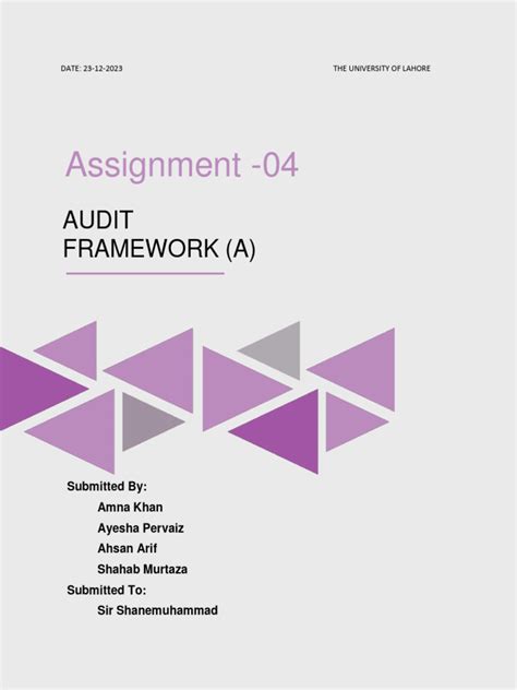 Audit Framework Pdf Accounts Payable Internal Control