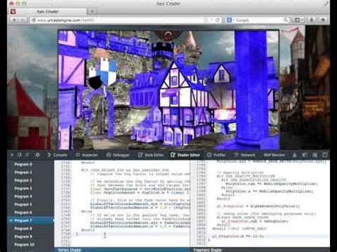 WebGL Shader Editor Unreal Engine Demo Firefox Developer Tools Developer Tools Unreal