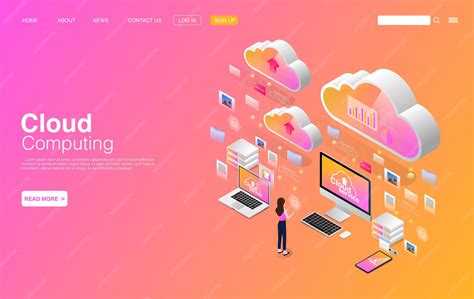 Cloud Computing Services And Technology Data Storage Vector Eps 10 Premium Vector
