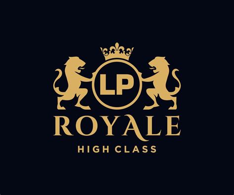 Golden Letter Lp Template Logo Luxury Gold Letter With Crown Monogram