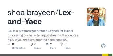 Github Shoaibrayeenlex And Yacc Lex Is A Program Generator Designed