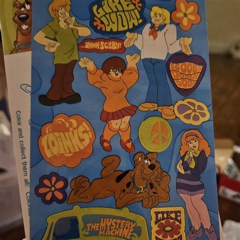 Scooby Doo Sticker Sheet Vtg Scoobydoo Stickers Depop