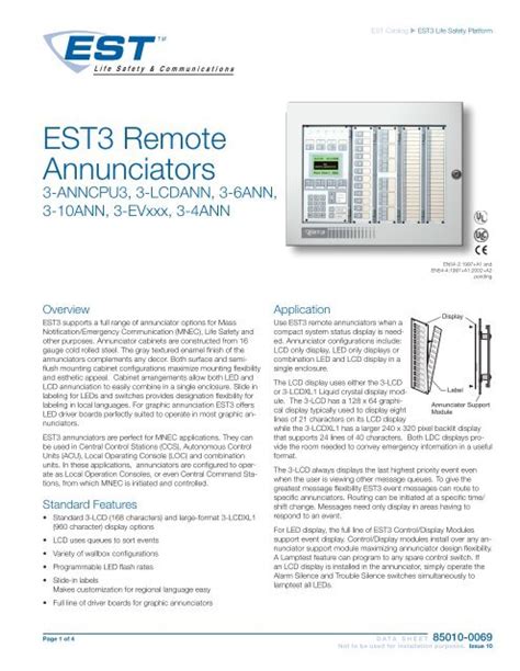 Est3 Remote Annunciators Edwards Utcfs