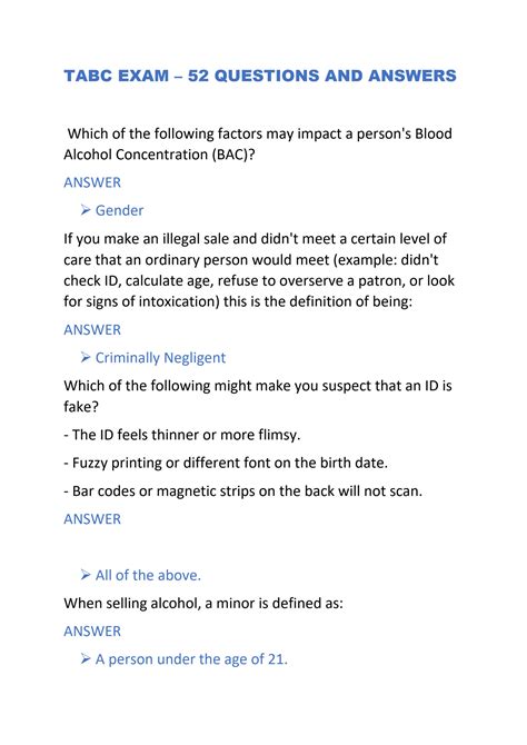 SOLUTION Tabc Exam Studypool