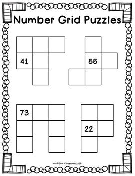 Number Grid Puzzles By The All Star Classroom TPT