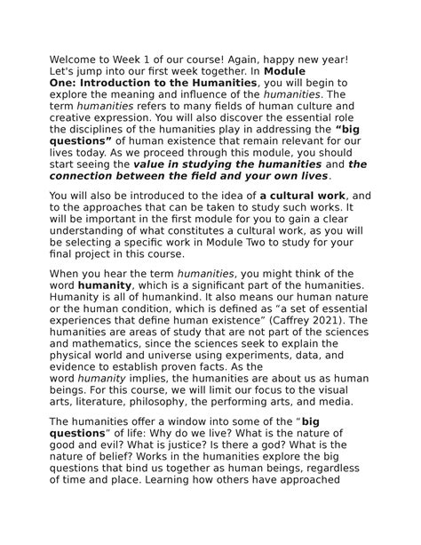 Week 1 Human Notes Welcome To Week 1 Of Our Course Again Happy New